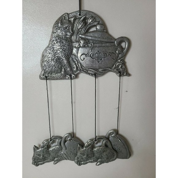 Carson | Wall Decor | Vintage 992 Carson Pewter Metal Cat And Mouse Tea ...